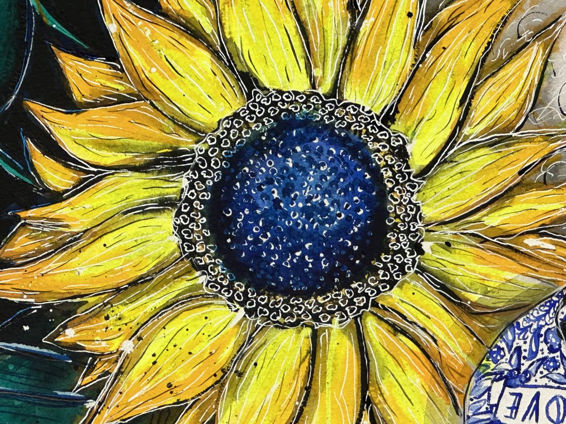 Sunny – Major Mitchell’ with Sunflowers – KAB Gallery